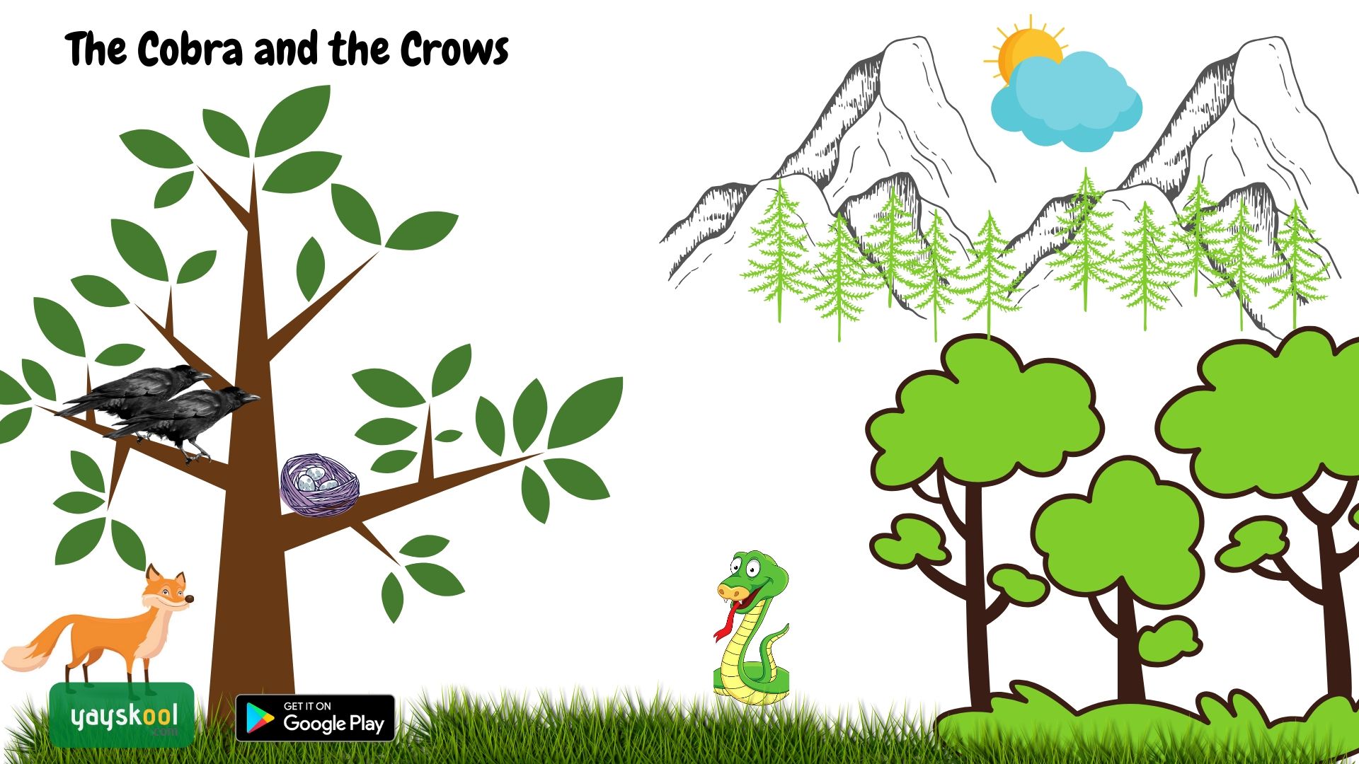 The Cobra And The Crows - Short Story For Kids